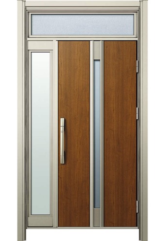 YKK AP玄関ドア ドアリモ F03 片袖FIXランマ付き（木目） - ゼロハーモニー