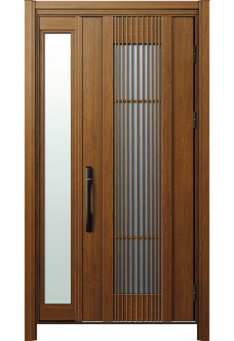 YKK AP玄関ドア ドアリモ C02 片袖FIXランマ無し（木目） - ゼロハーモニー